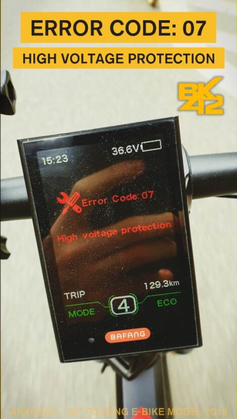 EBike Error Code 07 Easy Fix BAFANG Fail by BK42 Channel